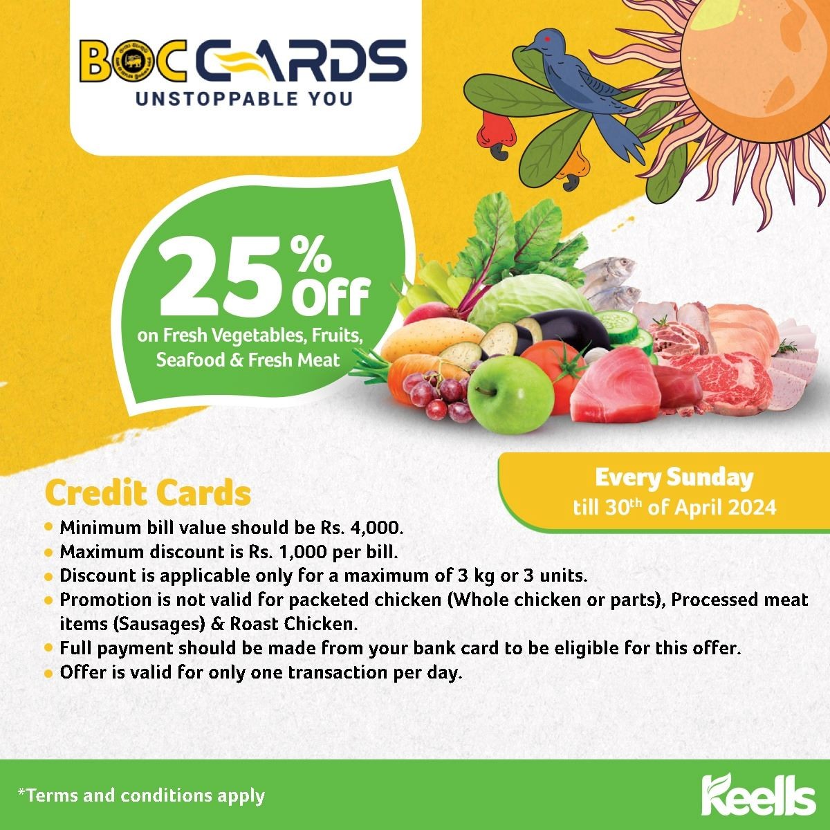 25% Discount on Fresh Items at Keells Super for BOC Credit Cards ...