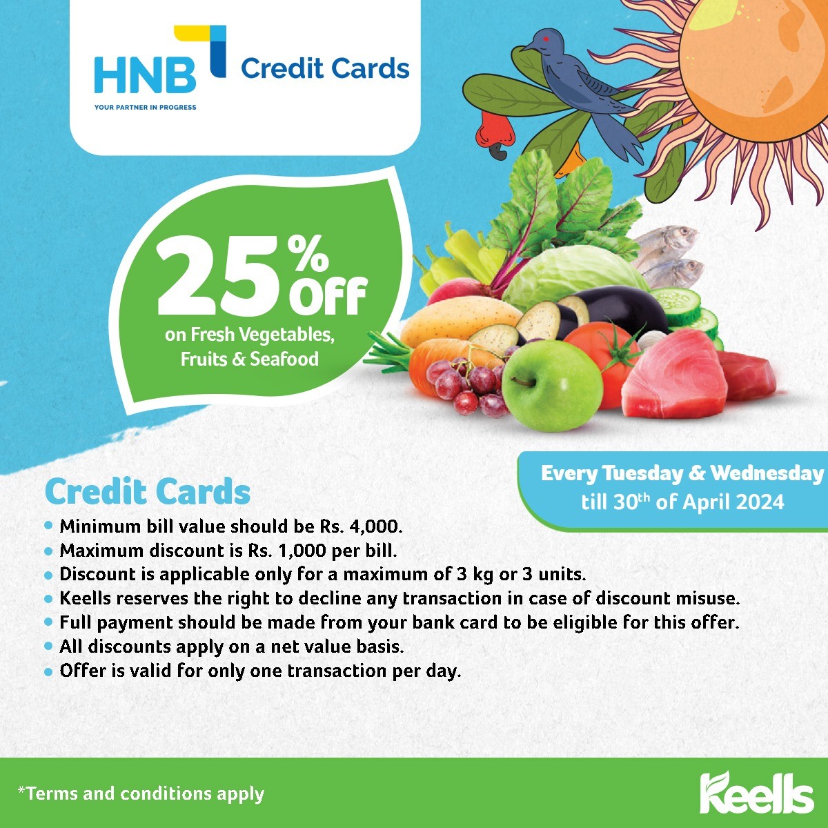 25% Discount on Fresh Items at Keells Super for HNB Credit Cards ...