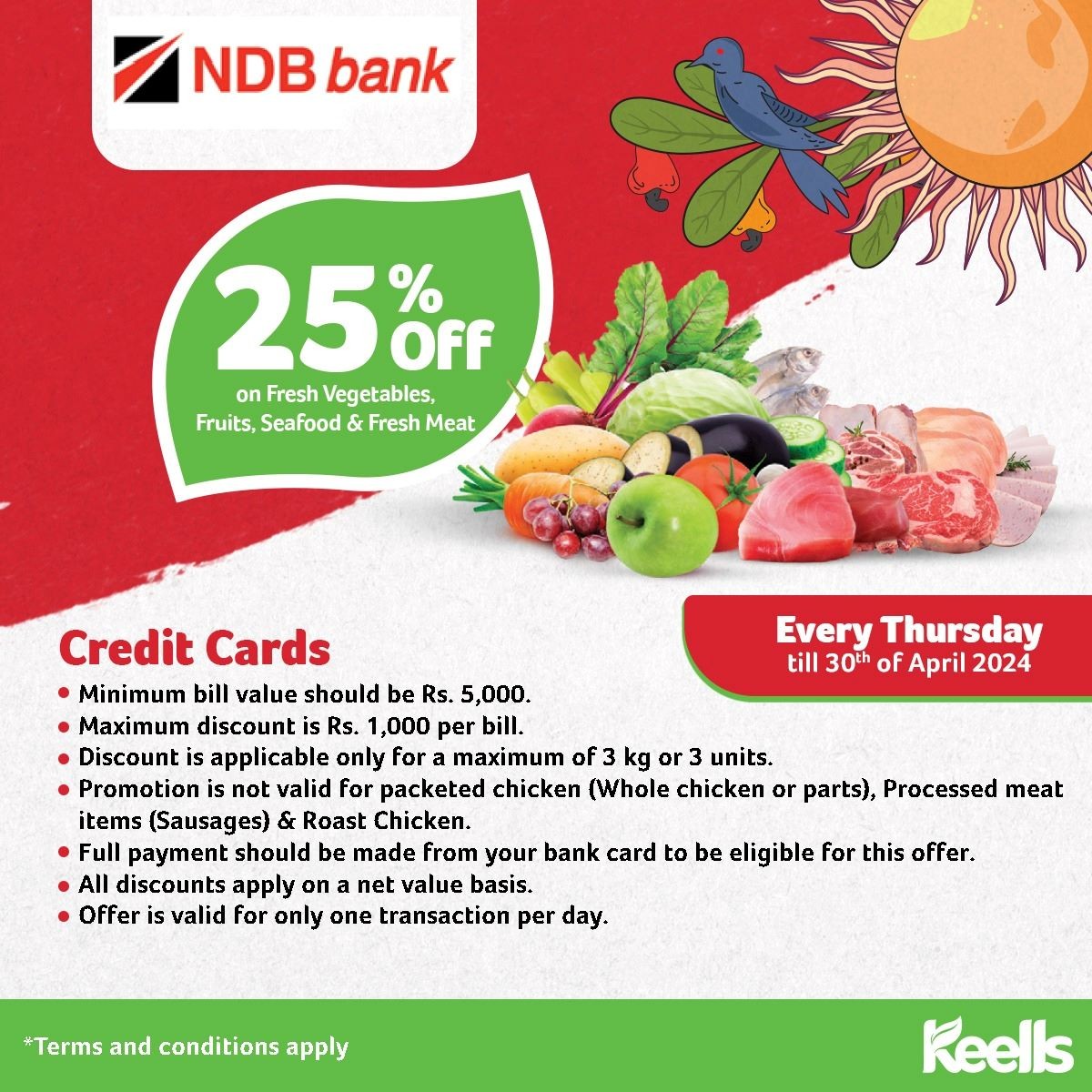 25% Discount on Fresh Items at Keells Super for NDB Credit Cards ...