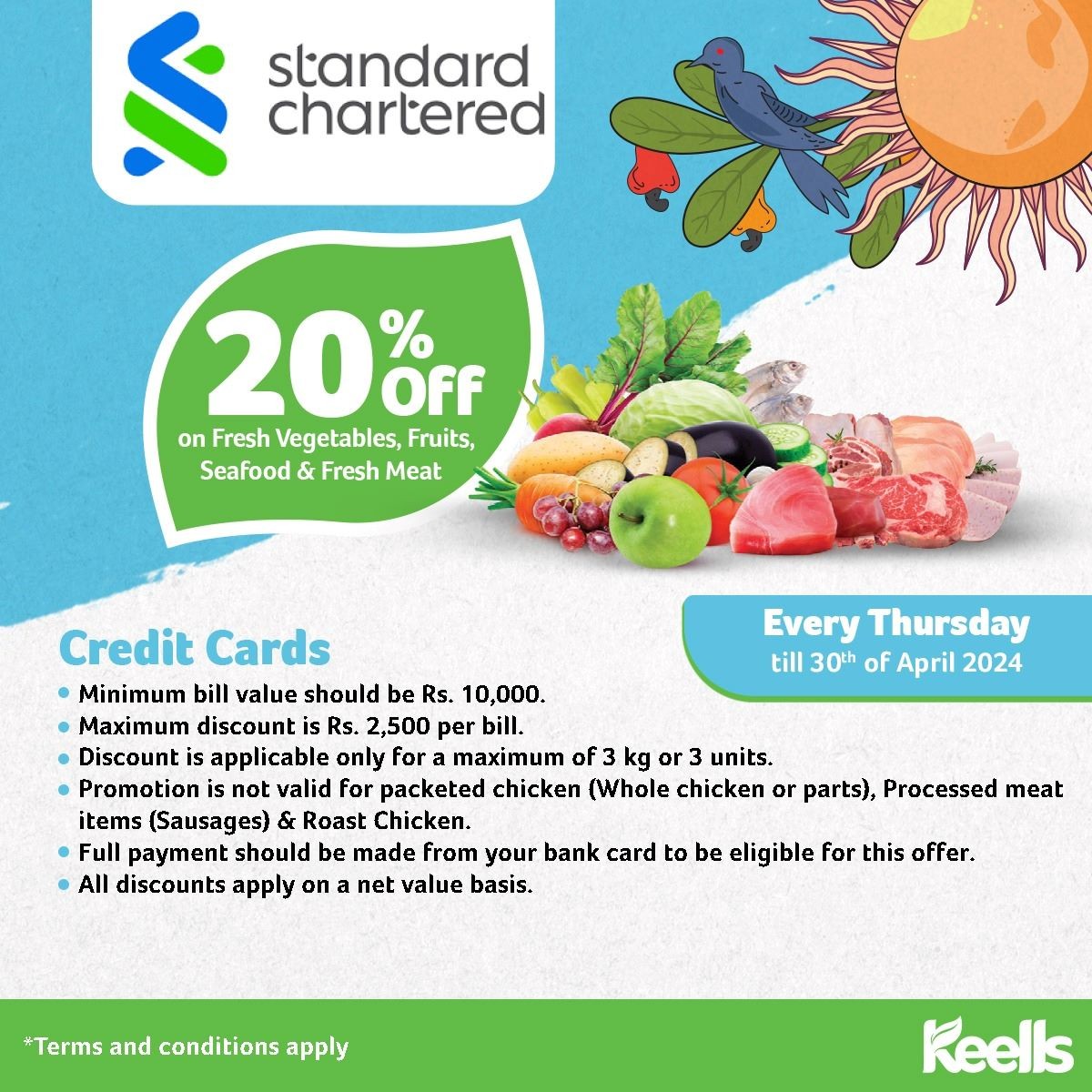 20% Discount on Fresh Items at Keells Super for Standetd Chartered ...