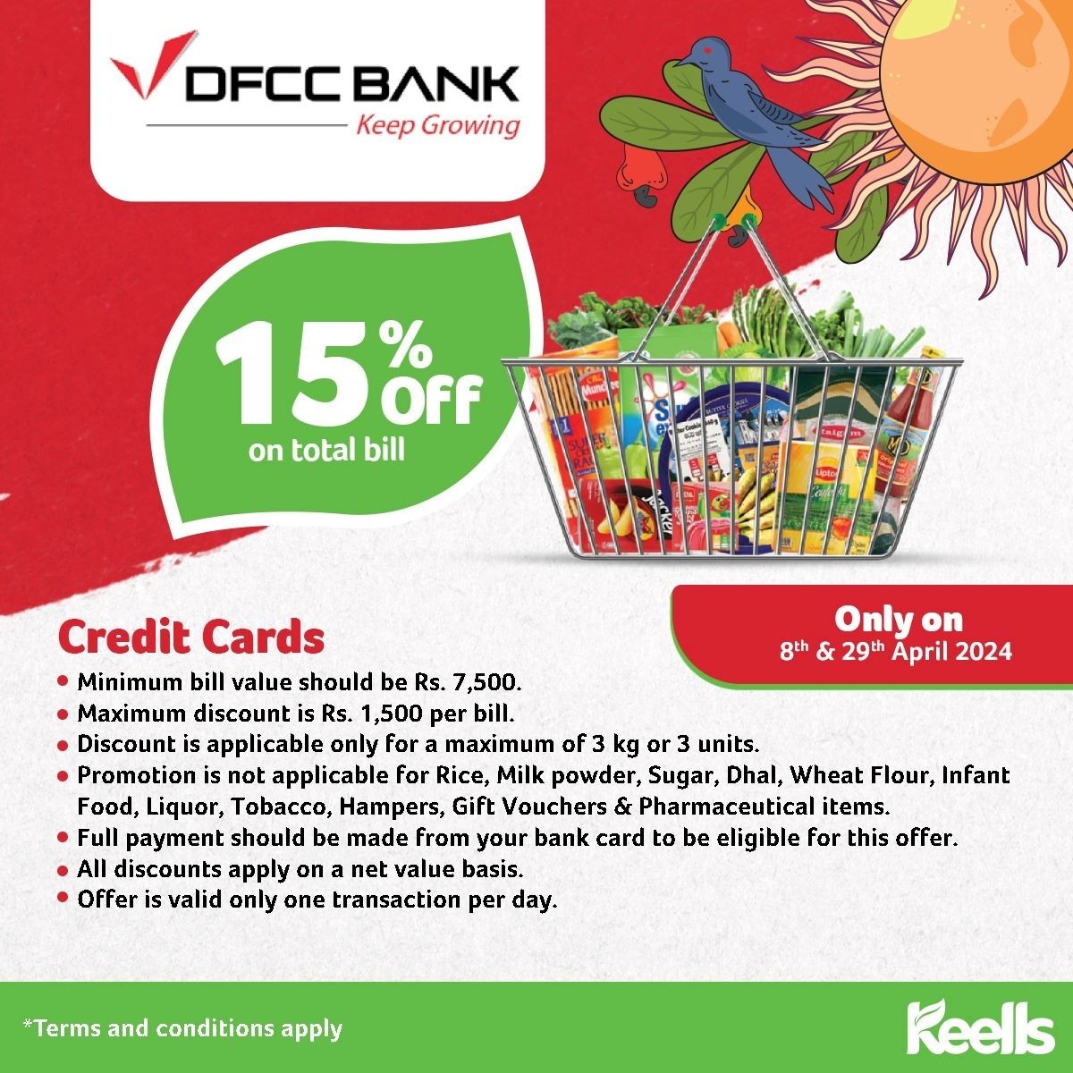 10% Discount on Your Total Bill with DFCC Credit Cards at Keells ...