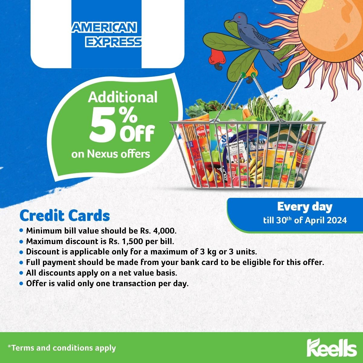5% Discount on Your Total Bill with American Express Cards at Keells ...