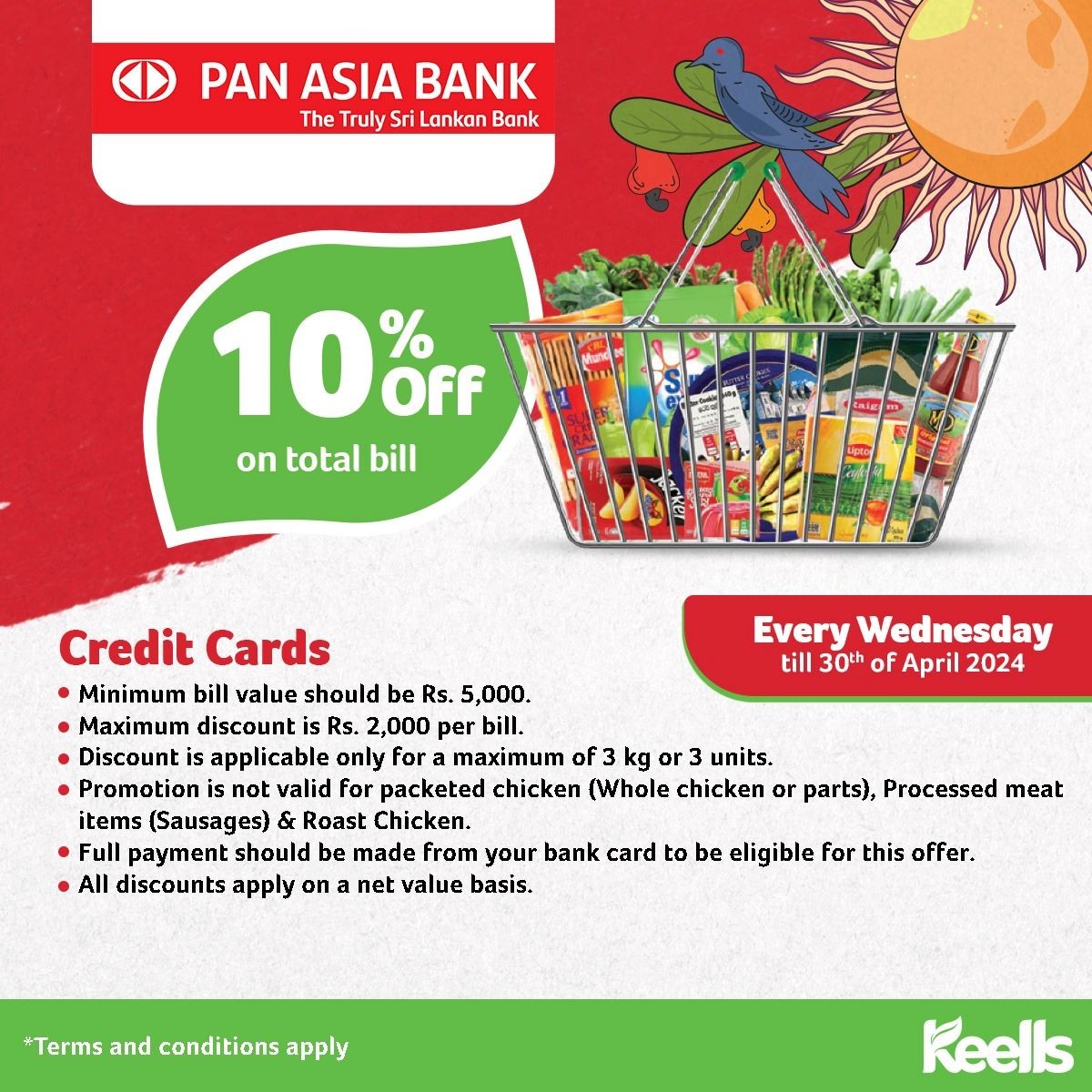 10% Discount on Your Total Bill with Pan Asia Credit Cards at Keells ...