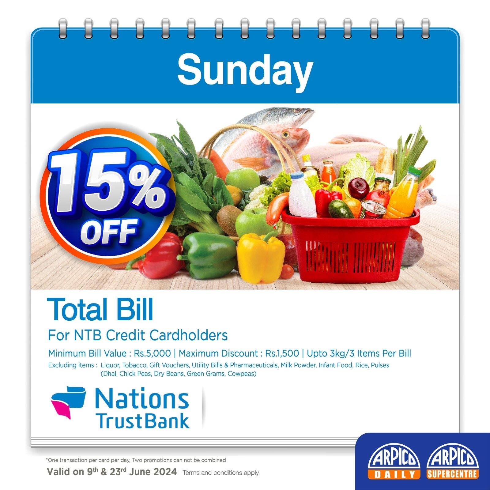 Enjoy 15% Discount on your Total Bill with NTB Credit Cards at Arpico ...