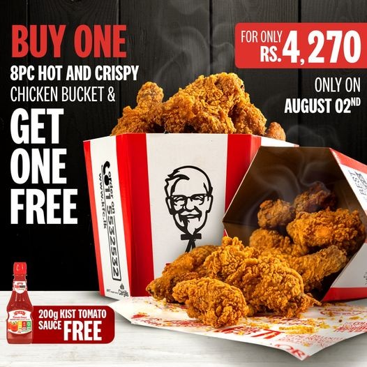 Buy a 08 Pc Hot & Crispy Chicken Bucket and get one 08 Pc H&C Chicken ...
