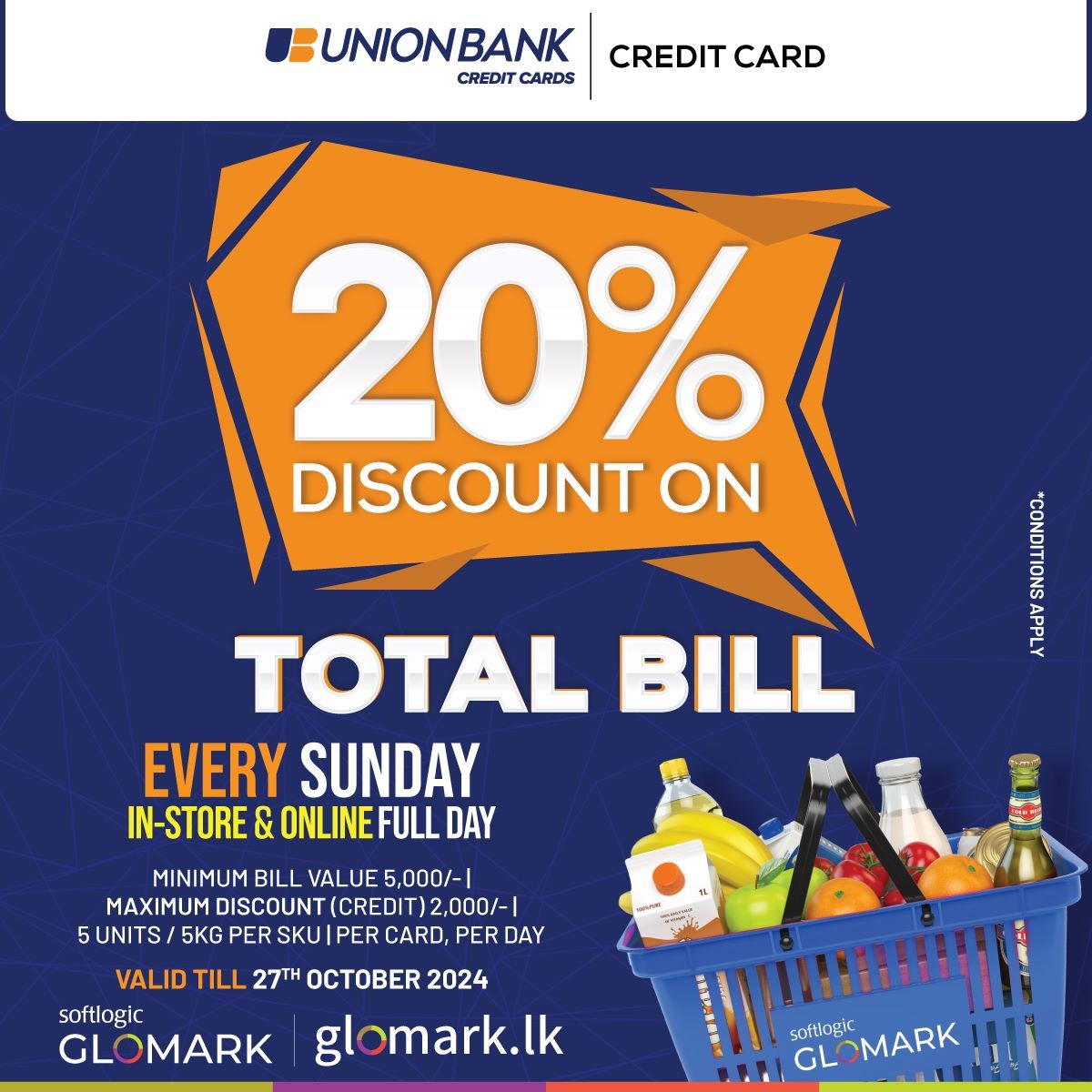 20% DISCOUNT on TOTAL BILL with Union Bank Credit Cards at Glomark ...