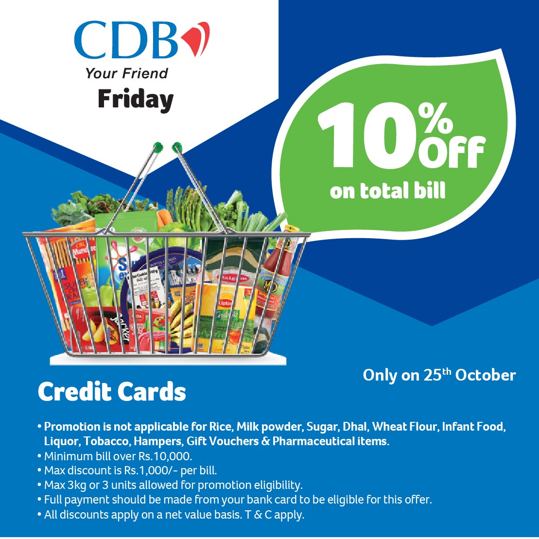 10% Discount on Total Bill at Keels for CDB Bank Credit Cards | offers.lk