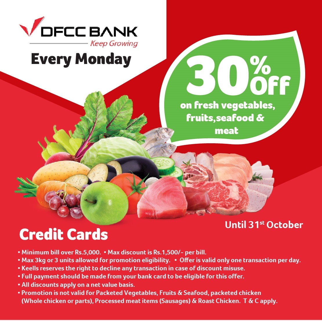 30% Discount on Fresh Bills at Keells for DFCC Bank Credit Cards ...