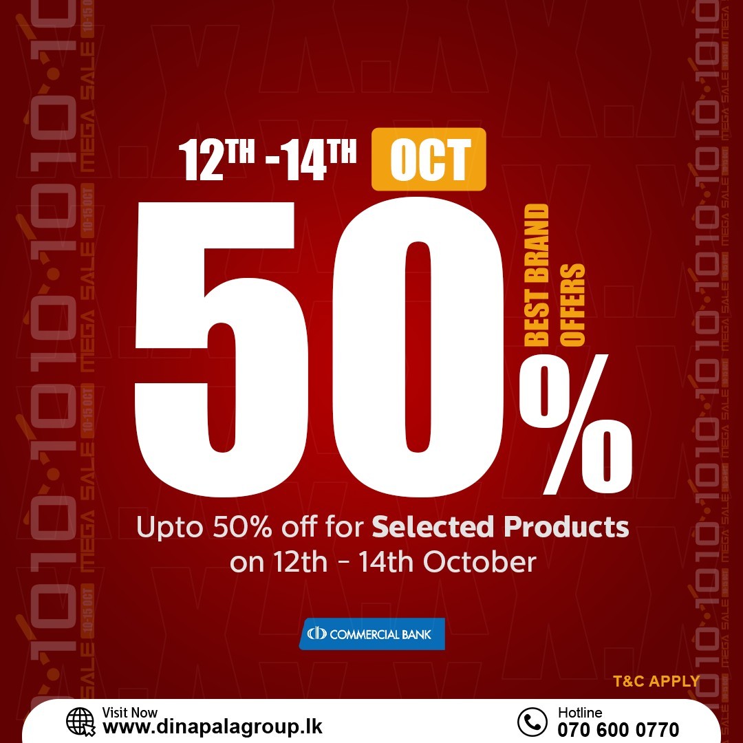 Upto 50% off for selected products at Dinapala Group | offers.lk