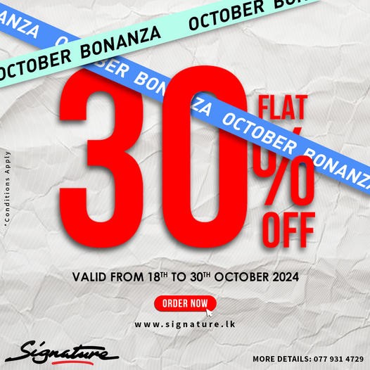 Enjoy a 30% discount on stylish shirts at Signature.lk | offers.lk