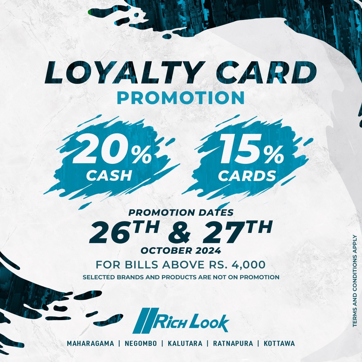 Enjoy 20% OFF on cash purchases and 15% OFF when you pay with your ...