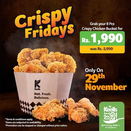 Enjoy our 8-piece Keells Crispy Chicken Bucket for just Rs. 1990 this ...