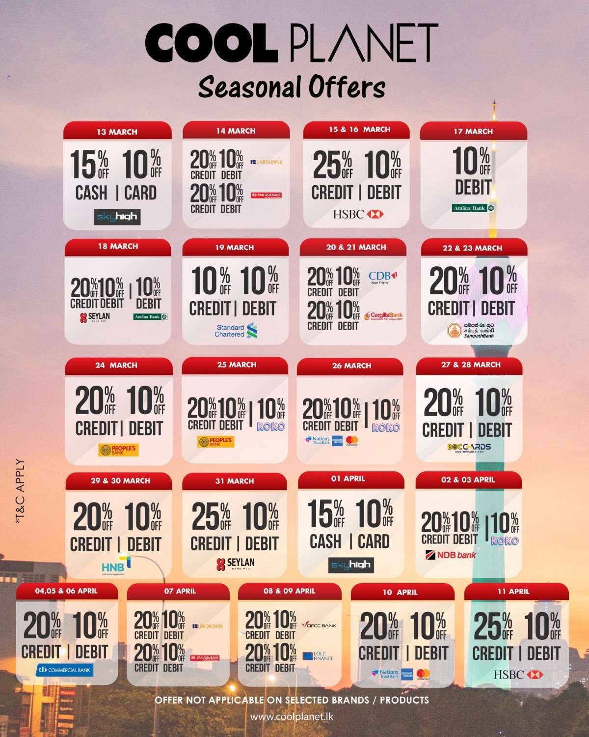 Upto 25% Discount at Cool Planet in This New Year Season | offers.lk